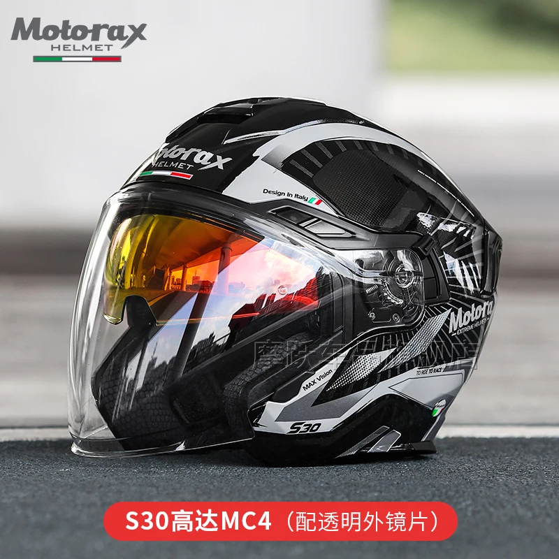 Motorcycle-Helmets-Open-Face-3-4-Half-Helmet-Dual-Lens-Anti-fog ...