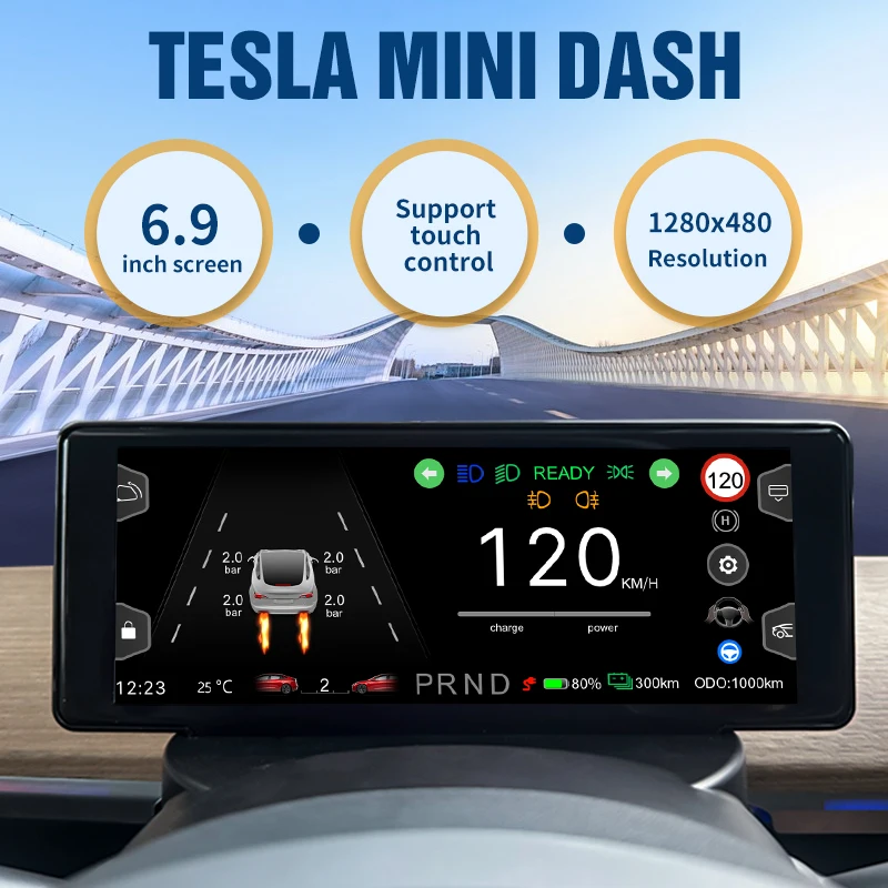 Tesla-Mini-Dashboard-Model-3-Screen-Model-Y-Instrument-Cluster-Display ...