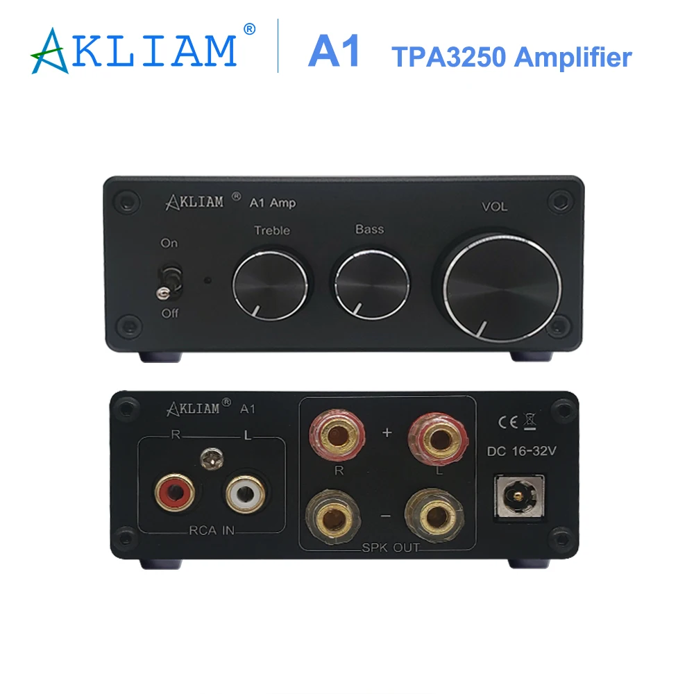 AkLIAM A1 TPA3250 Class D Power Amplifier 130W+130W Passive Speaker ...