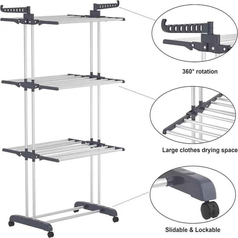 Home-removable-multilayer-drying-rack-towel-hanging-rack-floor-folding ...