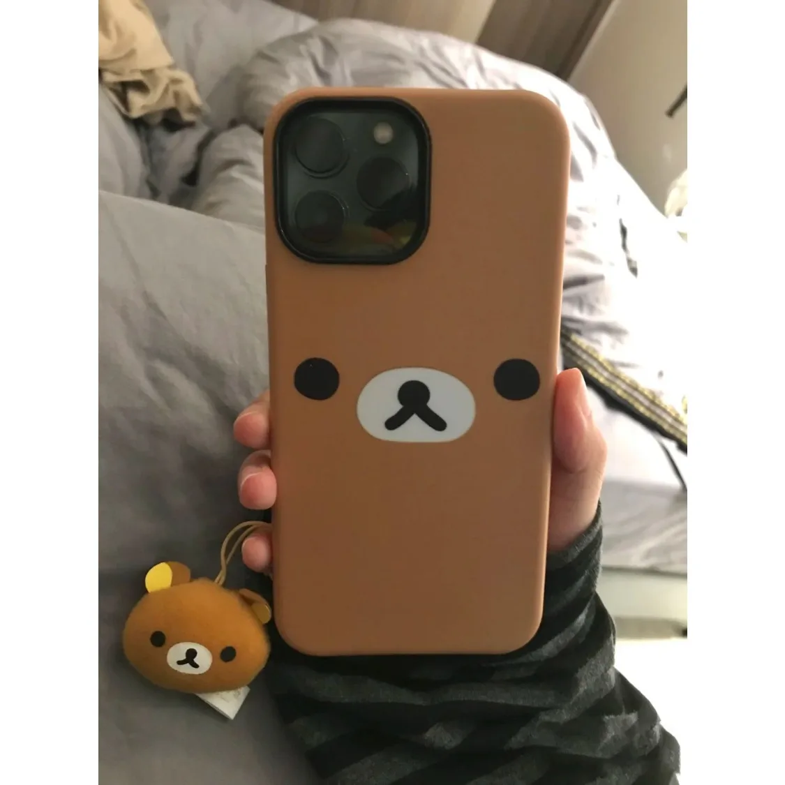 Ins Cartoon Cute Big Face Rilakkuma Phone Case for IPhone 16 15 14 11 ...