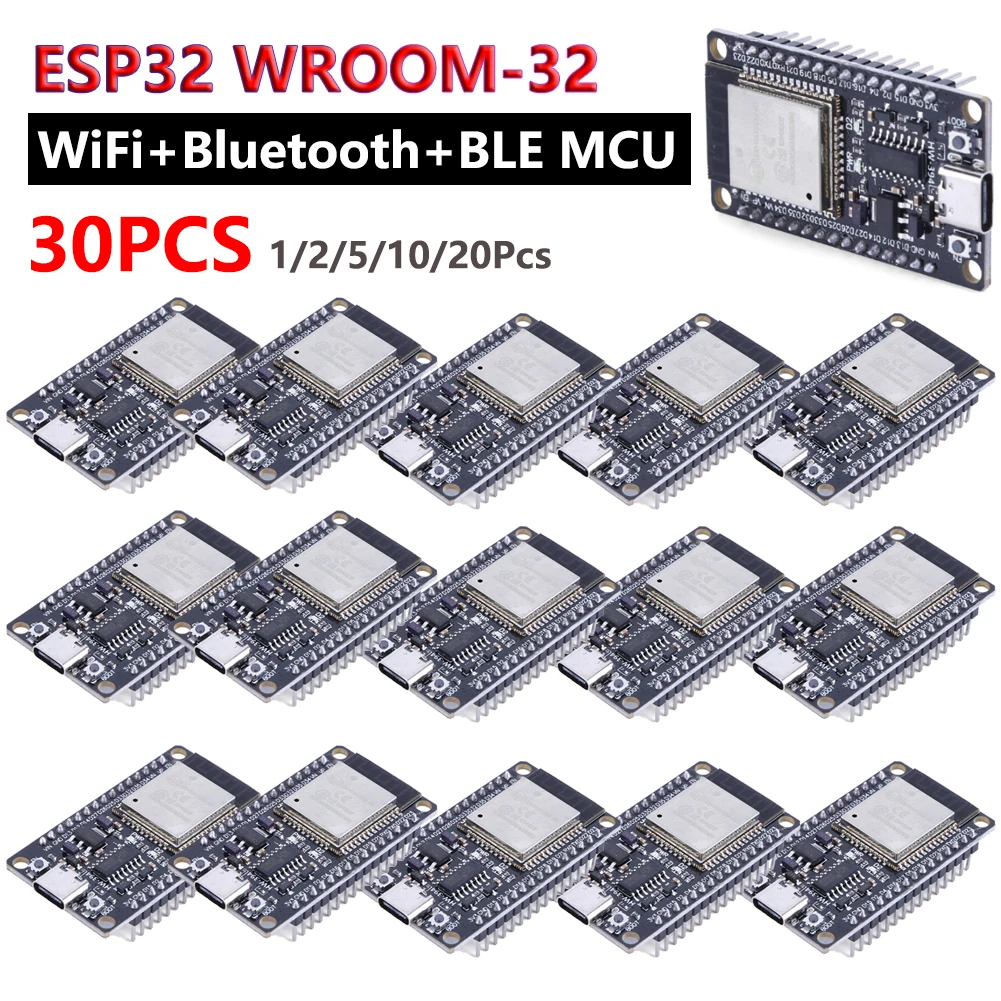 1-30PCS-Development-Board-ESP32-WROOM-32-WiFi-Bluetooth-BLE-MCU-Module ...