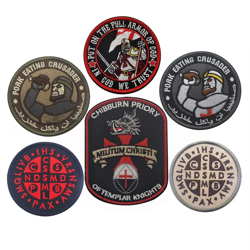 Pork-Eating-Crusader-Embroidered-Patches-Crusades-Hook-and-Loop-Badge ...