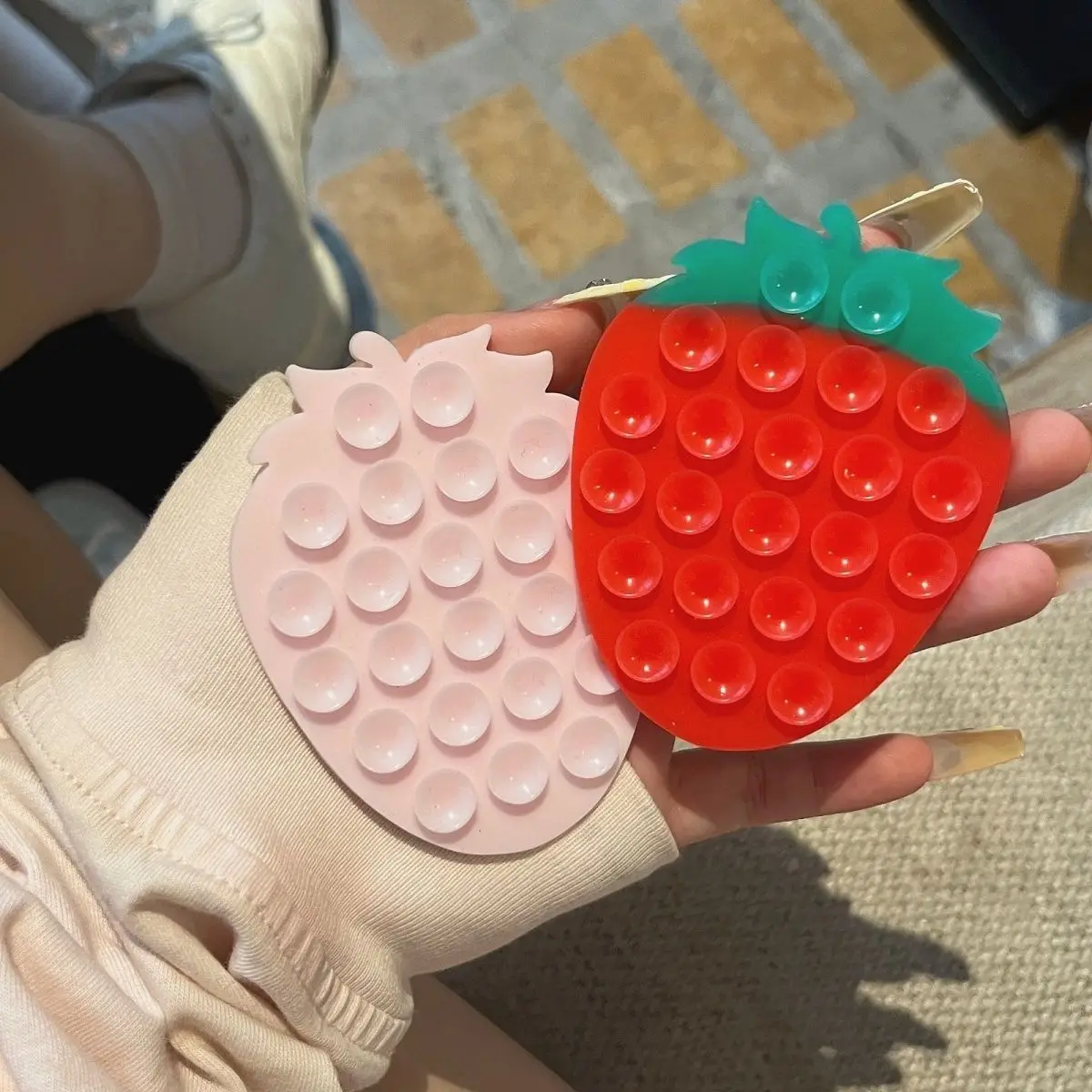 Strawberry Suction Cup Mobile Phones Sucker Support Mount Portable ...