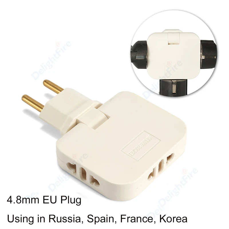 3 In 1 Eu Plug Adapter Us To Eu Socket Electrical Travel Adapters Us To ...