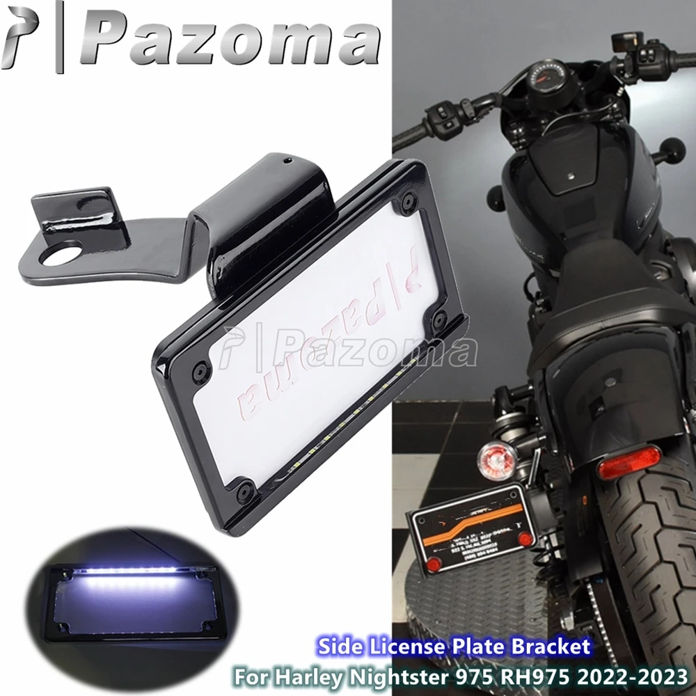 Motorcycle-Side-Mount-Number-Bracket-Frame-For-Harley-Nightster-975 ...