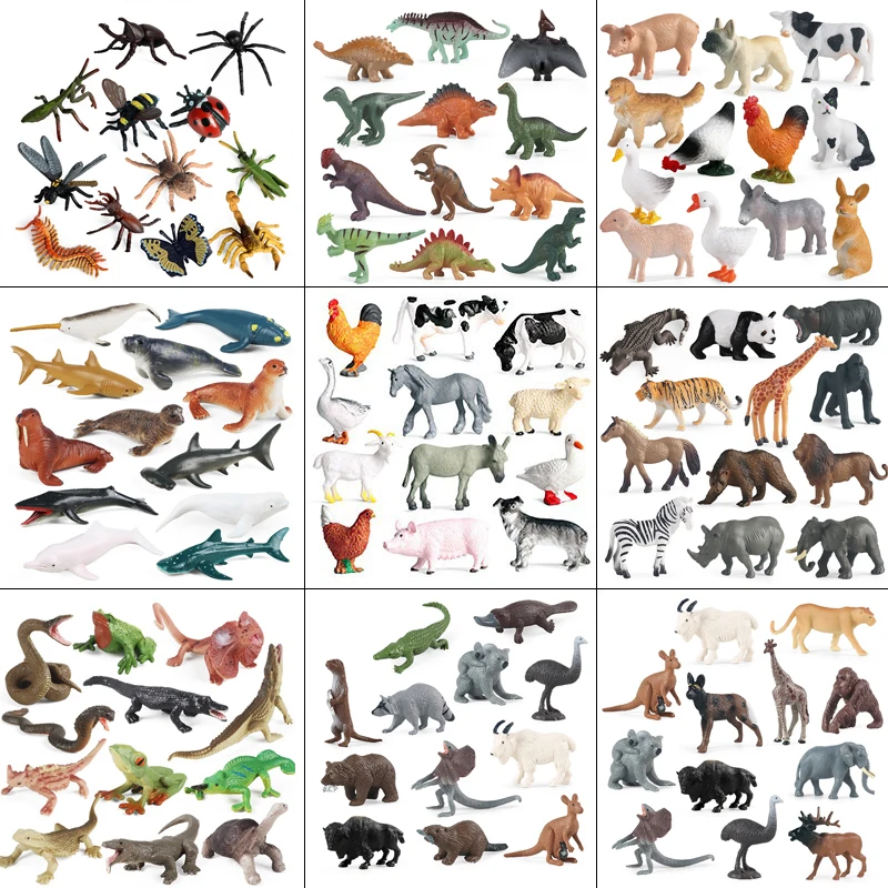 Realistic-12pcs-Set-Farm-Marine-Grassland-Animal-Miniature-Figurines ...
