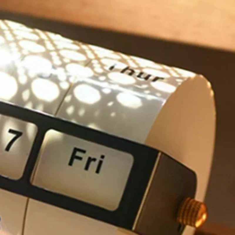 2025 Calendar Rotary Perpetual Desk Calendar Wooden Wheeling Calendar ...