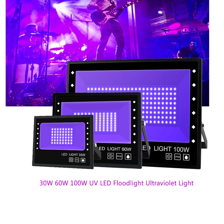 30W-60W-100W-UV-LED-Floodlight-395nm-Ultraviolet-Light-AC85-265V ...