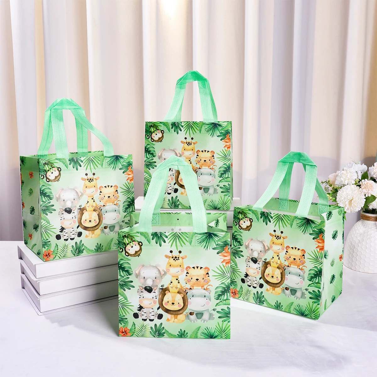 4Pcs-Forest-Jungle-Gift-Bags-Non-Woven-Fabrics-Safari-Jungle-Birthday ...