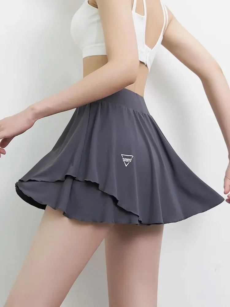 테니스 치마 반바지 스커트 치마바지 여성용 스포츠 숏 스피드 드라이 빛 방지 하이웨이스트 티몬