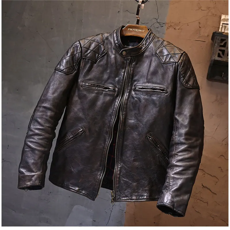 YR-Free-shipping-Luxury-vintage-tea-core-horsehide-jacket-high-quality ...