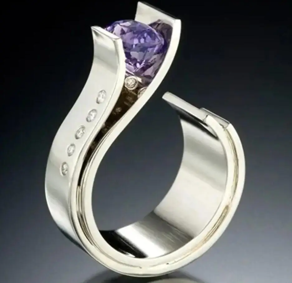 Fashion-Personal-Geometric-Purple-Color-Crystal-Ring-for-Women-Jewelry ...