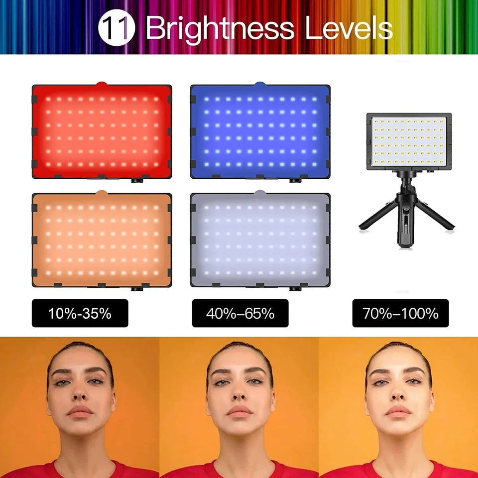 Lampe de Studio LED avec panneau d'éclairage avec trépied,avec filtres ...