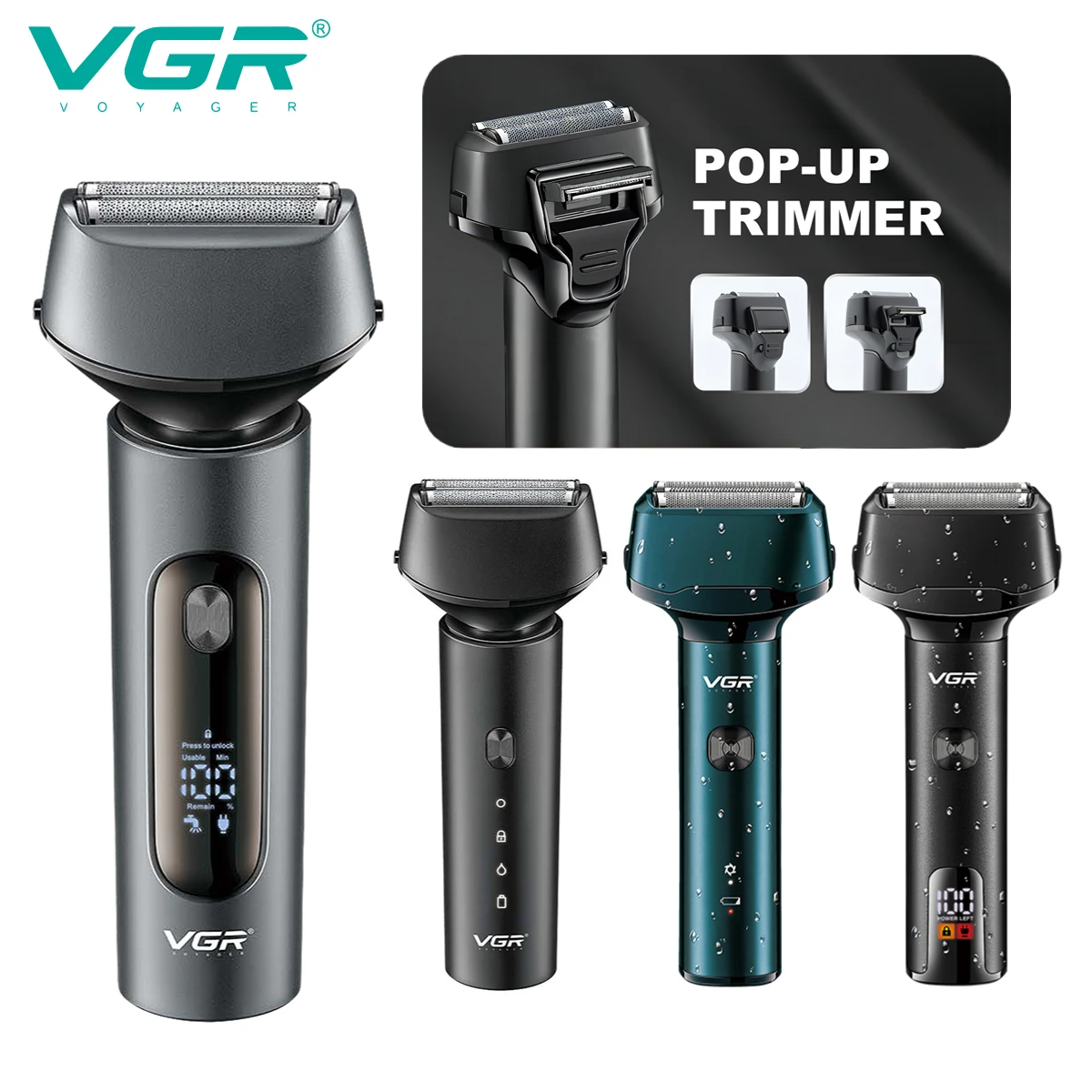 VGR-Foil-Shaver-Professional-Beard-Trimmer-IPX7-Waterproof-Electric-Razor-Shaving-Machine-for ...