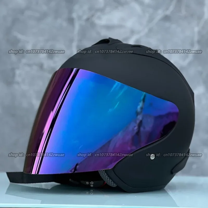 Ram4-Matte-Black-Half-Helmet-Men-and-Women-Motorcycle-Off-Road-Summer ...