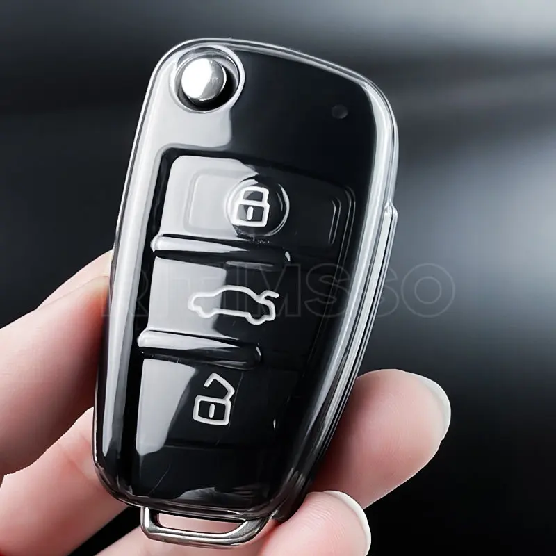 New TPU Car Folding Key Cover Case For Audi A1 A3 8P A4 A5 A6 C7 A7 S3 ...