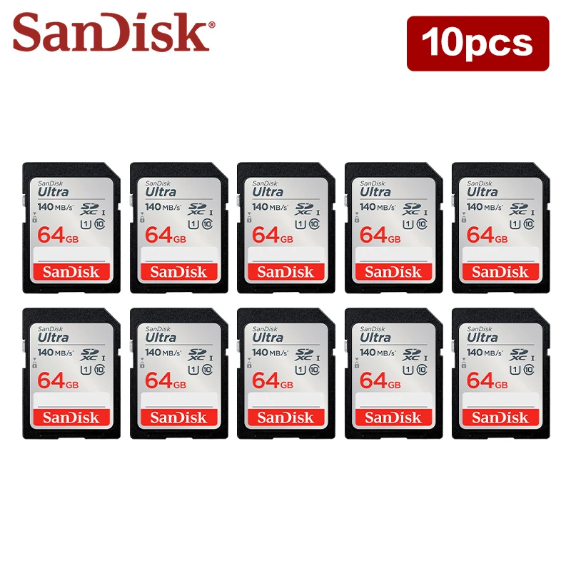 SanDisk-Original-SD-Card-Class-10-Memory-Card-10-PCS-32GB-64GB-128GB-Up ...