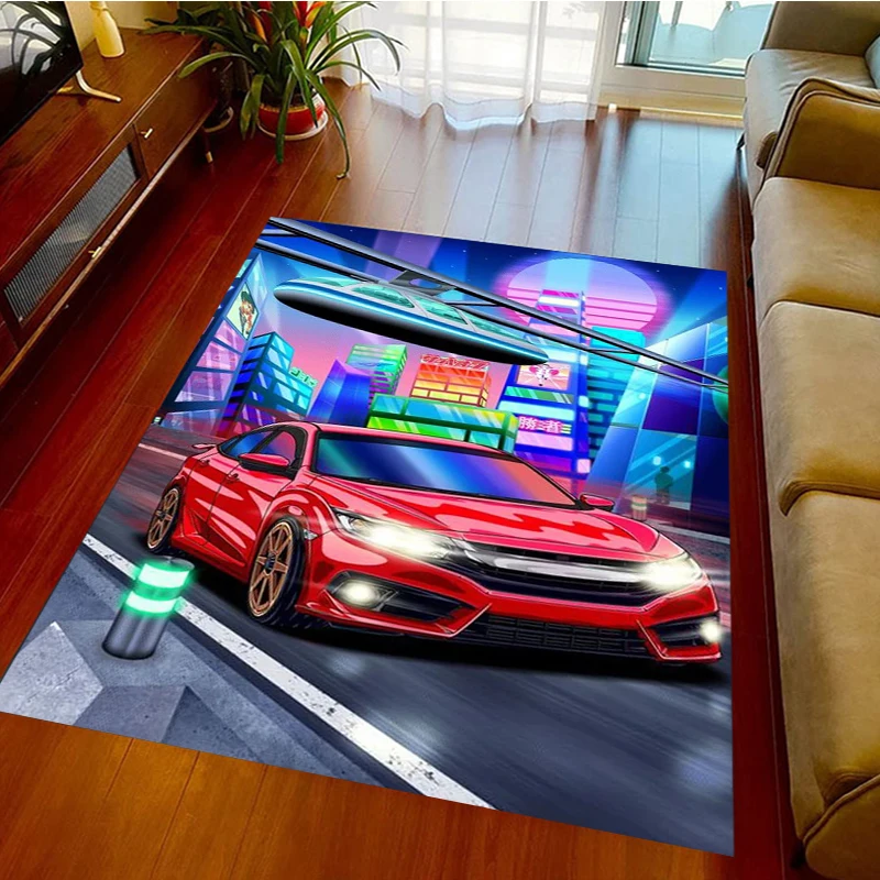 3D-Tokyo-Street-Racing-Car-Nissan-GTR-Area-Rugs-Carpets-for-Home-Living ...