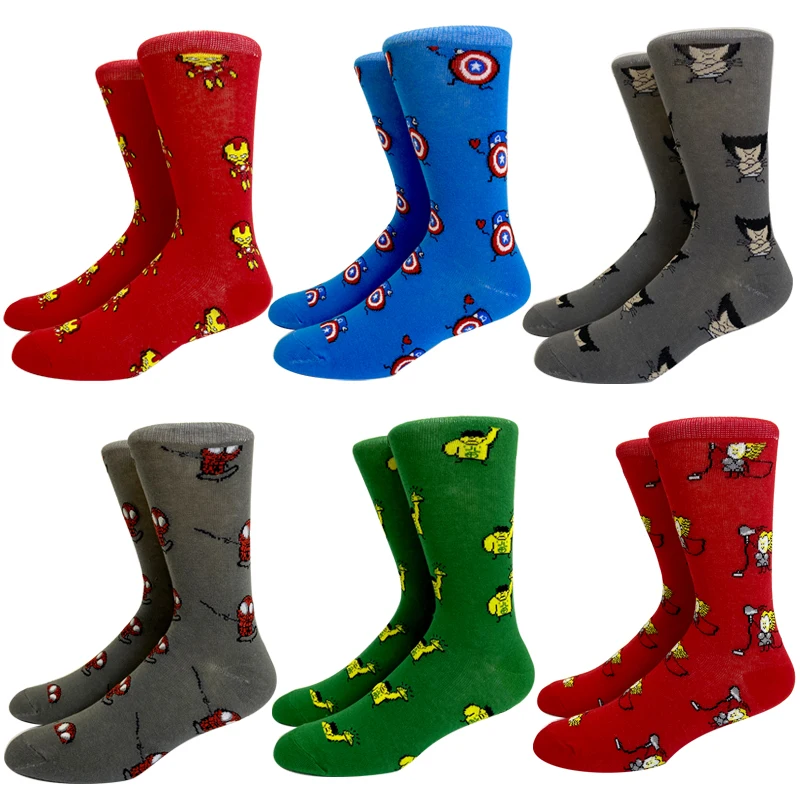 Hot-Sale-Comics-Hero-General-Socks-cartoon-Iron-Man-Captain-America ...