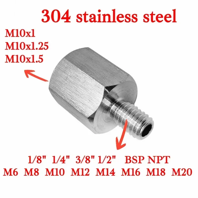 M10 Female To Male M5 6 10 12 1/8" 1/4" 3/8" BSP NPT Hex Reducer ...