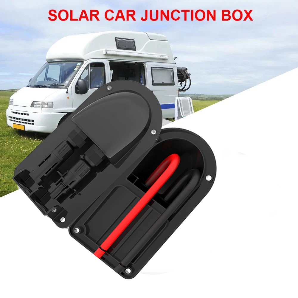 RV Caravan Roof Solar Junction Box with Wire Entry Cable Storage Case ...