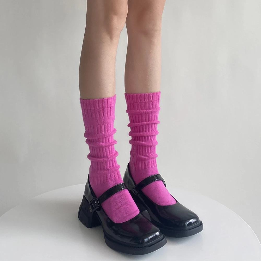 Rose-Red-Long-Socks-Stockings-Women-Autumn-Winter-Women-Socks-Knitting ...