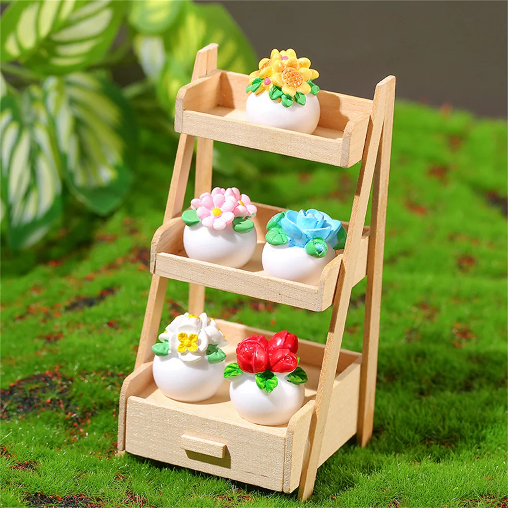 Mini Simulation Flower Plant Potting Ornament Dollhouse Accessories