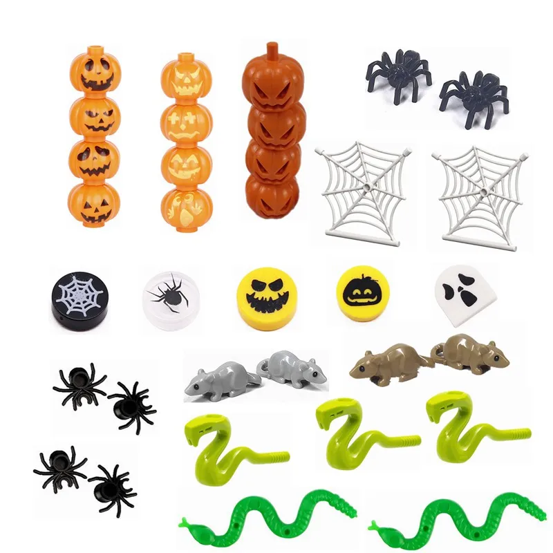 Halloween-Parts-Spider-Web-Pumpkin-Snake-Horror-MOC-Bricks-Building ...