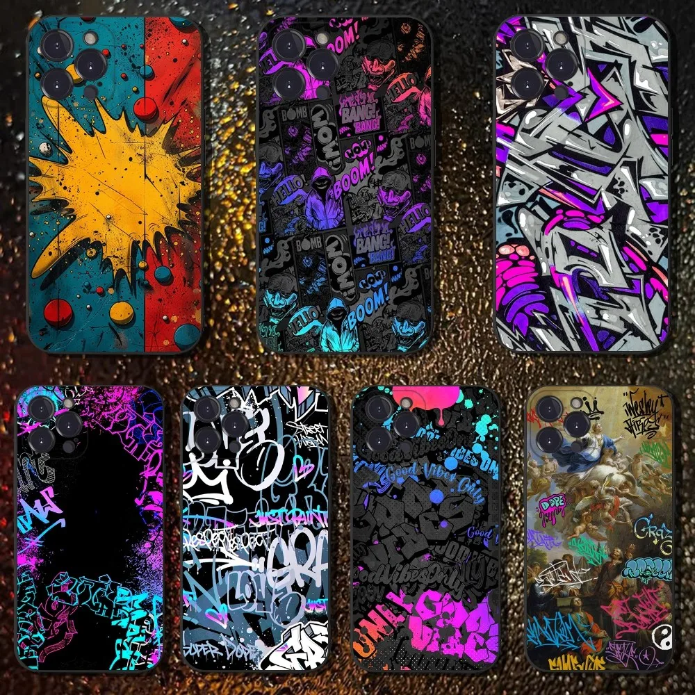 Graffiti Phone Case For iPhone 16,15,14,13,12,11 Plus,Pro Max,XS,X,XR ...