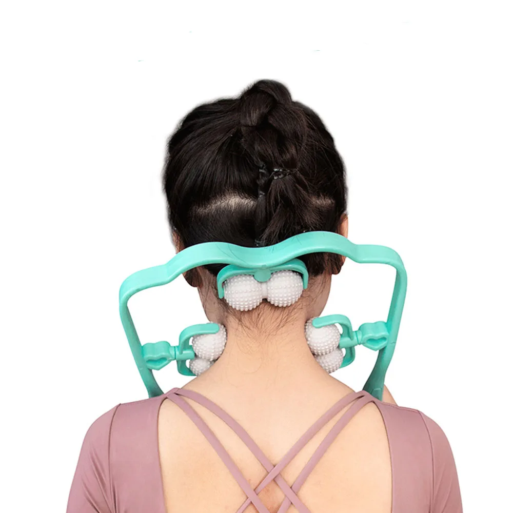 Neck Massager Therapy Neck and Shoulder Dual Trigger Point Roller Self ...