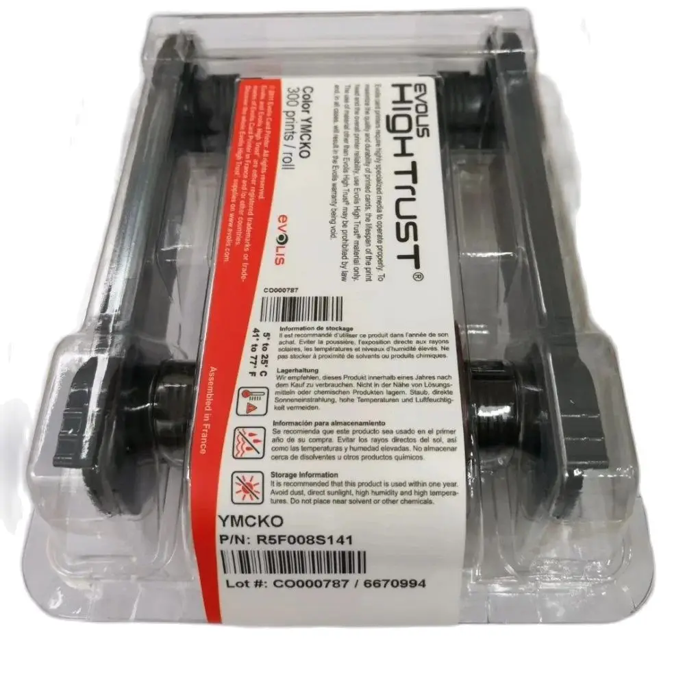 original-Evolis-R5F008S141-YMCKO-ribbon-cassette-300-prints-5-panels ...