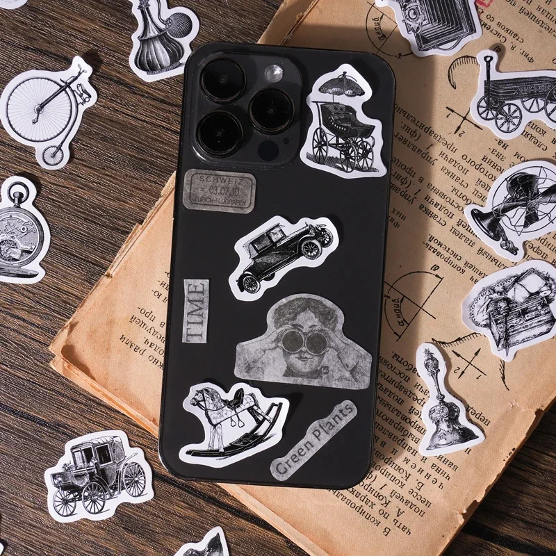 46Pieces-Mini-Boxed-stickers-Vintage-handbook-Retro-objects-Retro ...