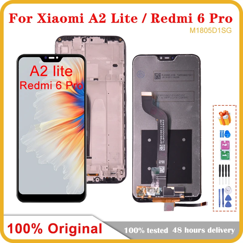 5.84" Original For Xiaomi Mi A2 Lite LCD Display Touch Screen Digitizer Replacement For Redmi ...