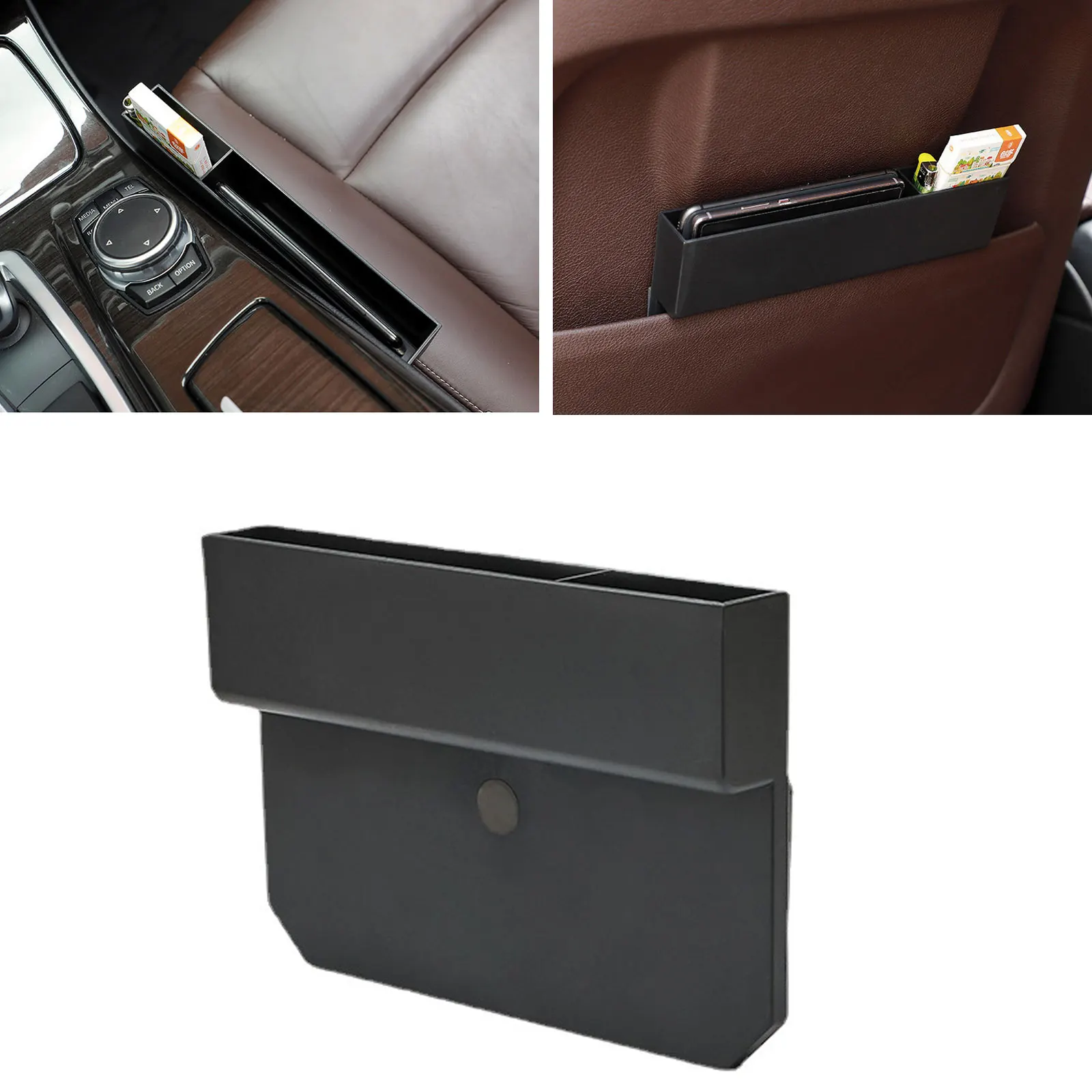 Car Seat Crevice Storage Box Seat Gap Slit Pocket Catcher Organizer ...