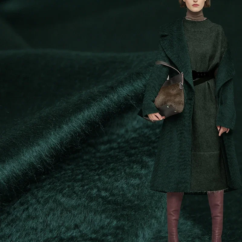 Redraspberry-Forest-Green-Ripple-Mohair-Wool-Fabrics-Garment-Materials ...