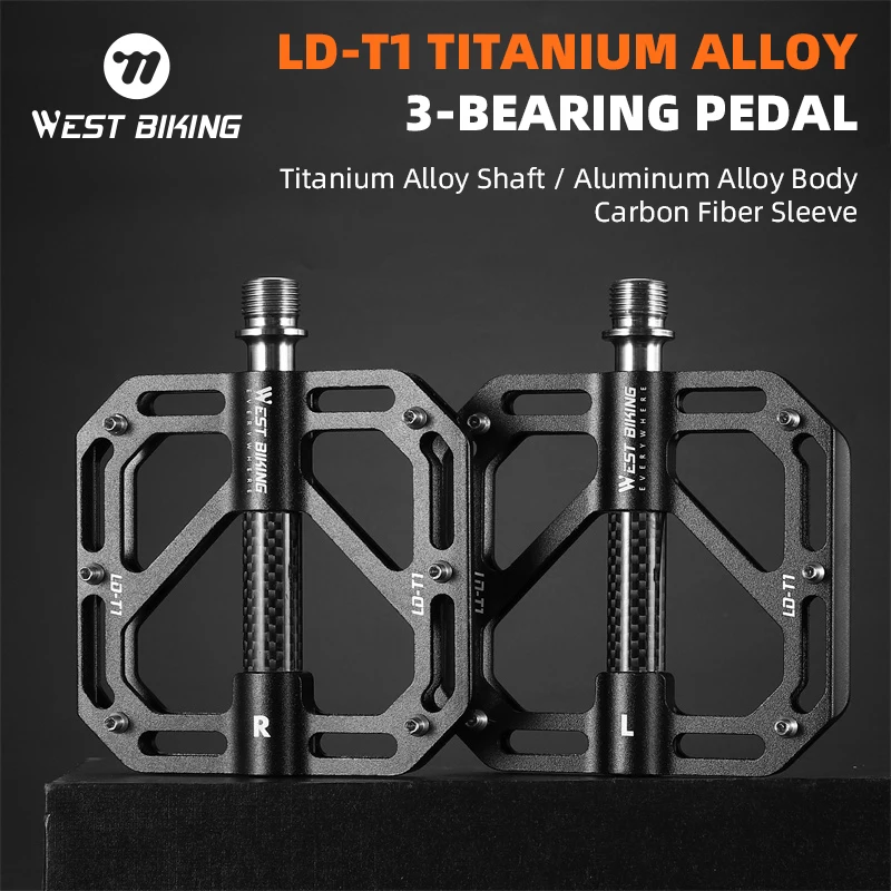 WEST-BIKING-Ultralight-MTB-Pedals-3-Bearings-Bicycle-Titanium-Alloy ...