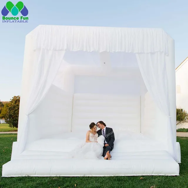 Simplicity Outdoor White Wedding Inflatable Bounce House With Cover ...