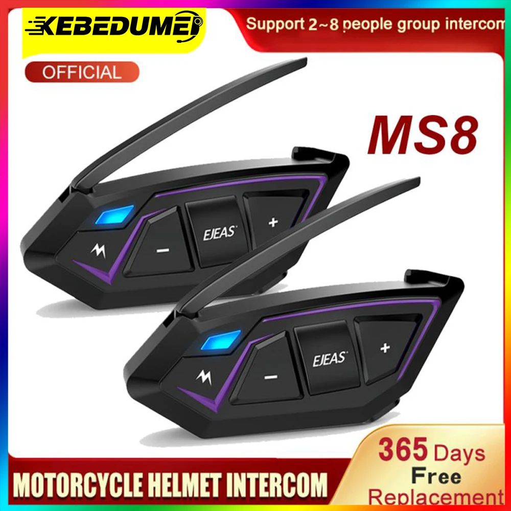 2Packs-MS8-Off-road-Mesh-Intercom-8-Riders-1600m-Waterproof-Motorcycle-Bluetooth-Headset ...