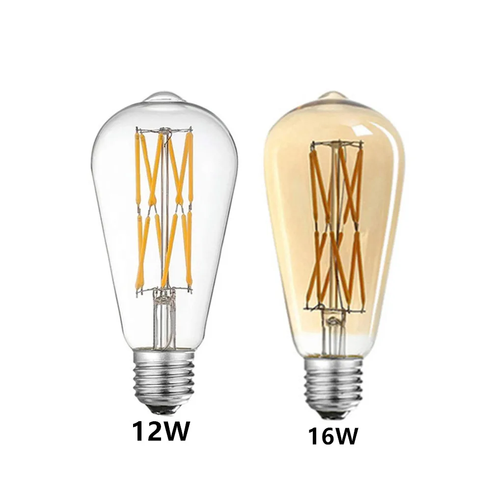 LED-ST64-12W-16W-DC-220V-Warm-White-Yllow-Dimmable-Gold-Filament-Bulb ...