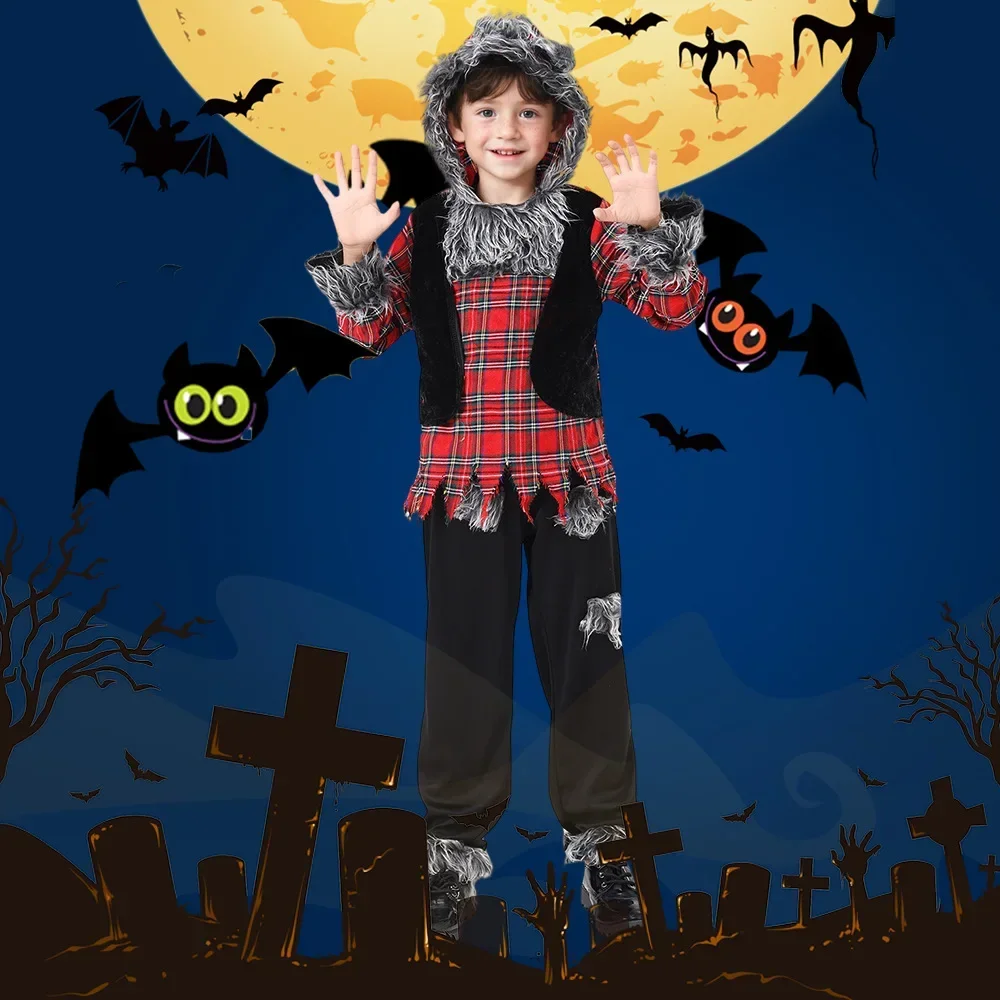 Halloween-Werewolf-Costumes-Girls-and-Boys-Wolf-Uniform-Suit-Role ...