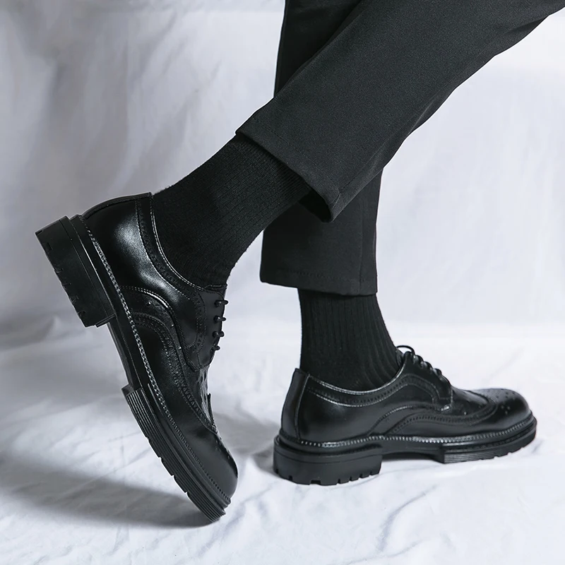 Мужские Кожаные броги, деловые повседневные туфли из крокодиловой кожи ...