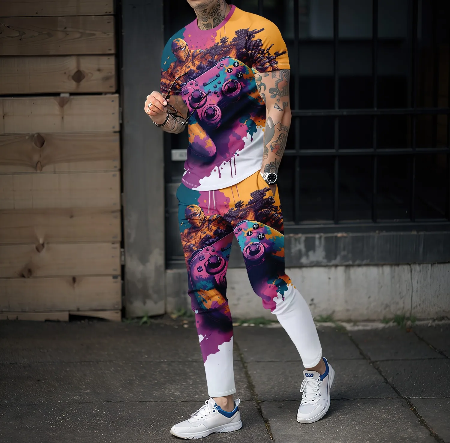 Men-s-long-pants-sportswear-set-3D-game-controller-printed-social ...