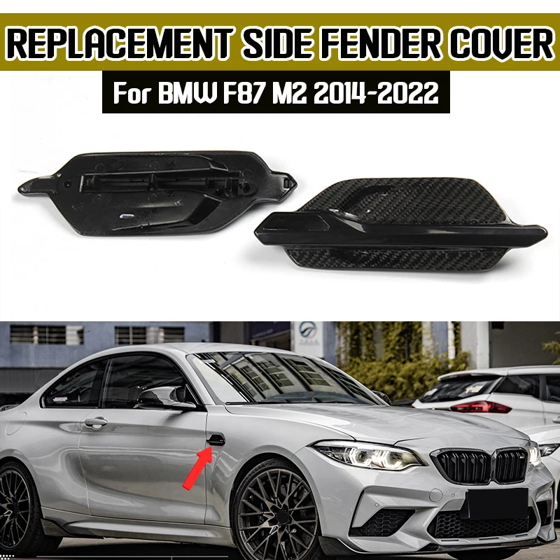 100-REAL-Carbon-Fiber-Replacement-Side-Fender-Cover-For-BMW-F87-M2-2014 ...