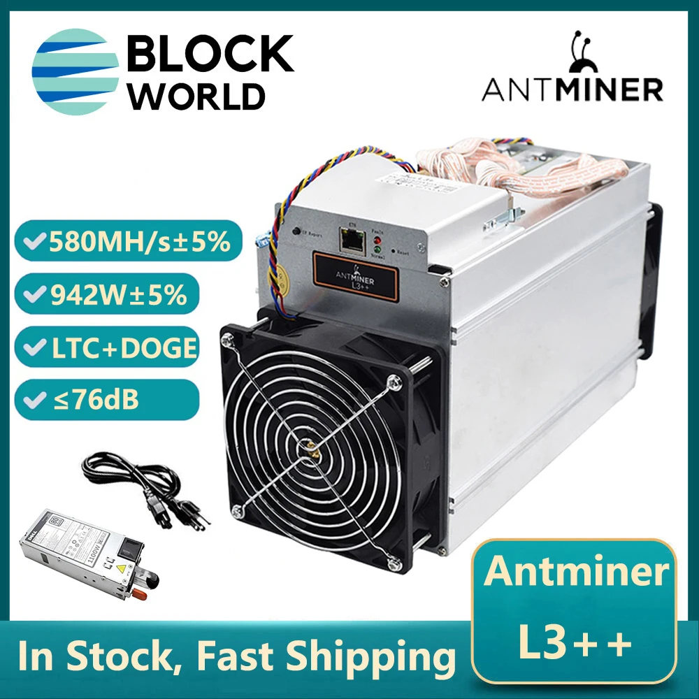 ANTMINER-L3-With-PSU-Scrypt-Litecoin-Miner-580MH-s-Crypto-LTC-Doge-Coin ...