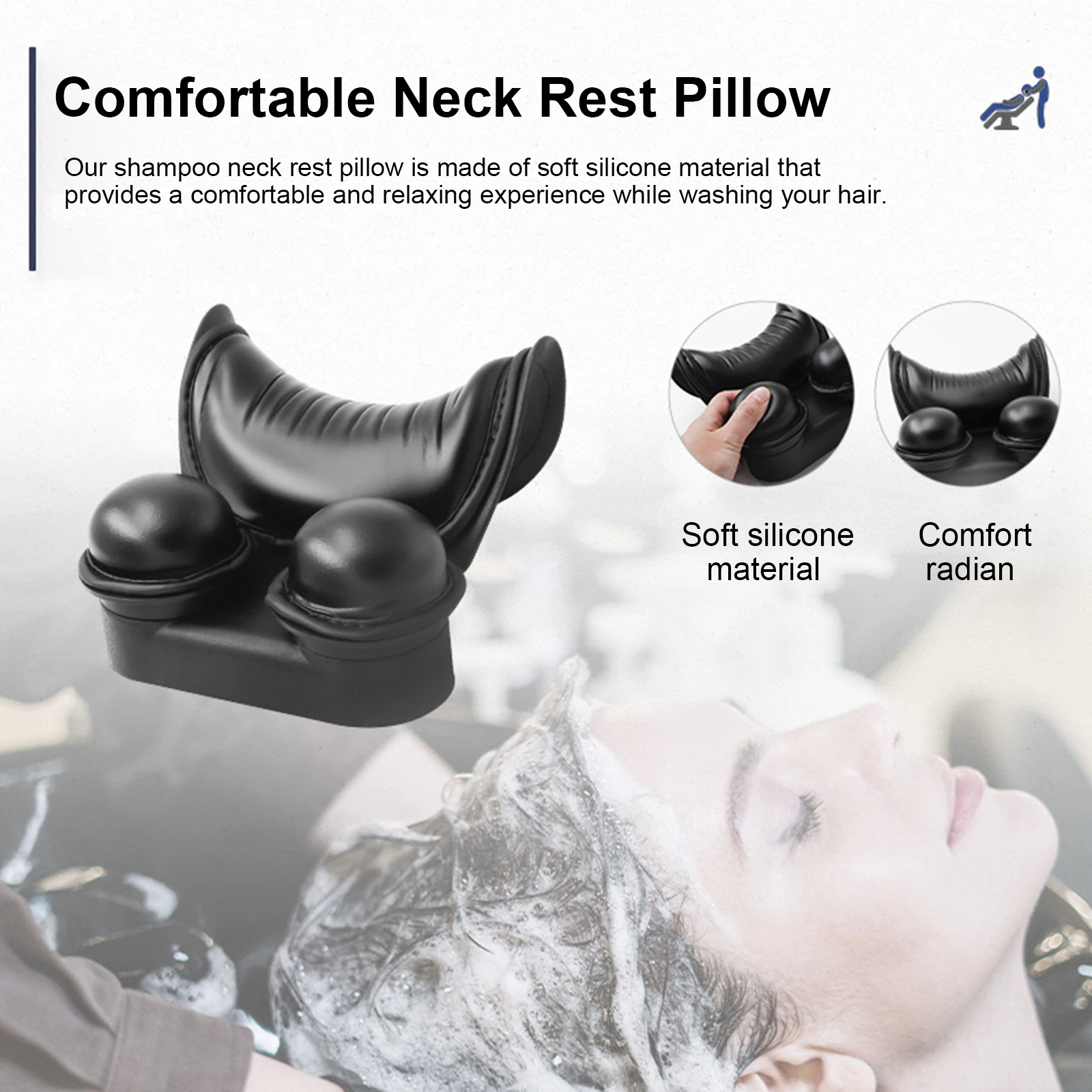 Shampoo Bowl Neck Rest Cushion Silicone Neck Support Pillow Hair ...
