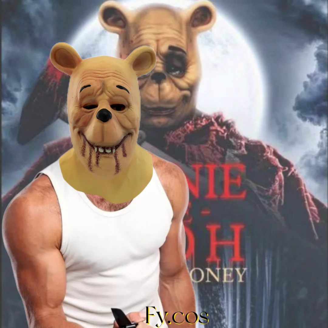 Bloody Bear Mask Horror Movie Blood and Honey Pig Head Latex Mascara ...