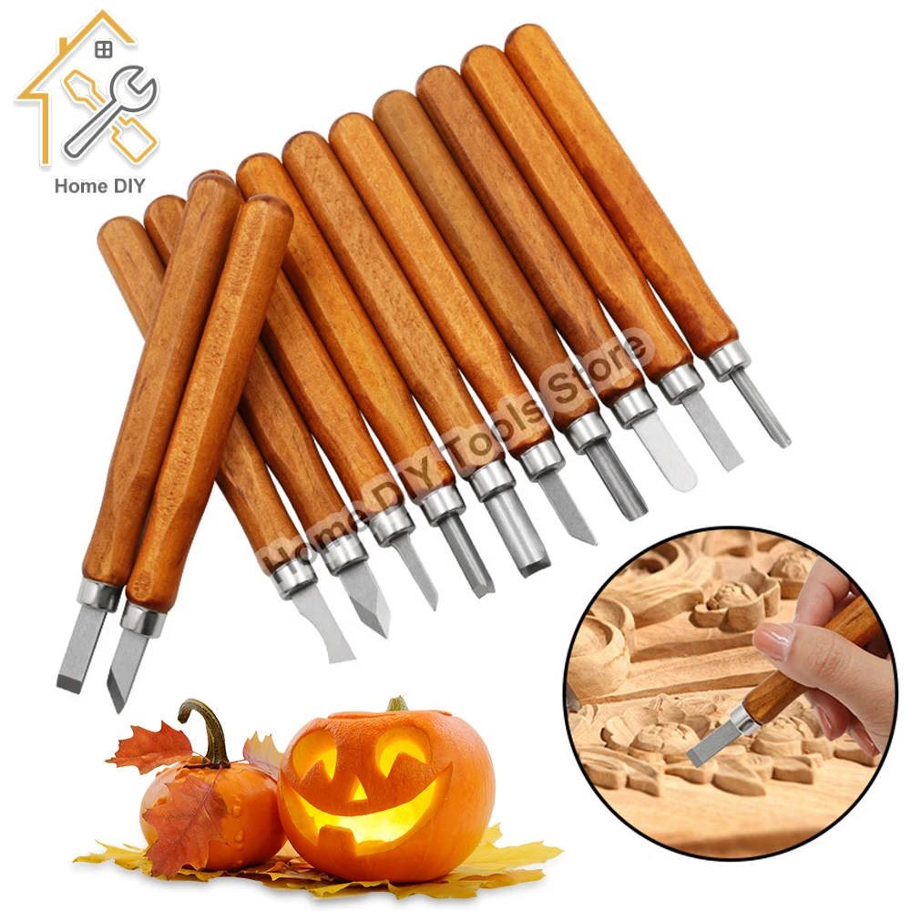 12pcs/set Wood Handle Wood Carving Chisel Scalpel Tools Set Cutter Wood ...