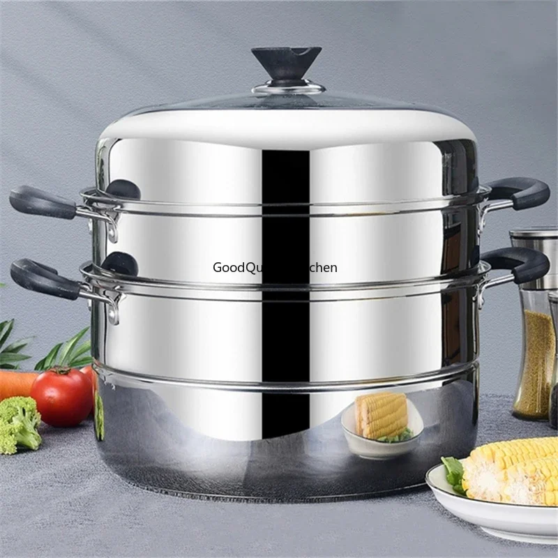 304-stainless-steel-multi-layer-thickened-steamer-Electromagnetic-stove ...