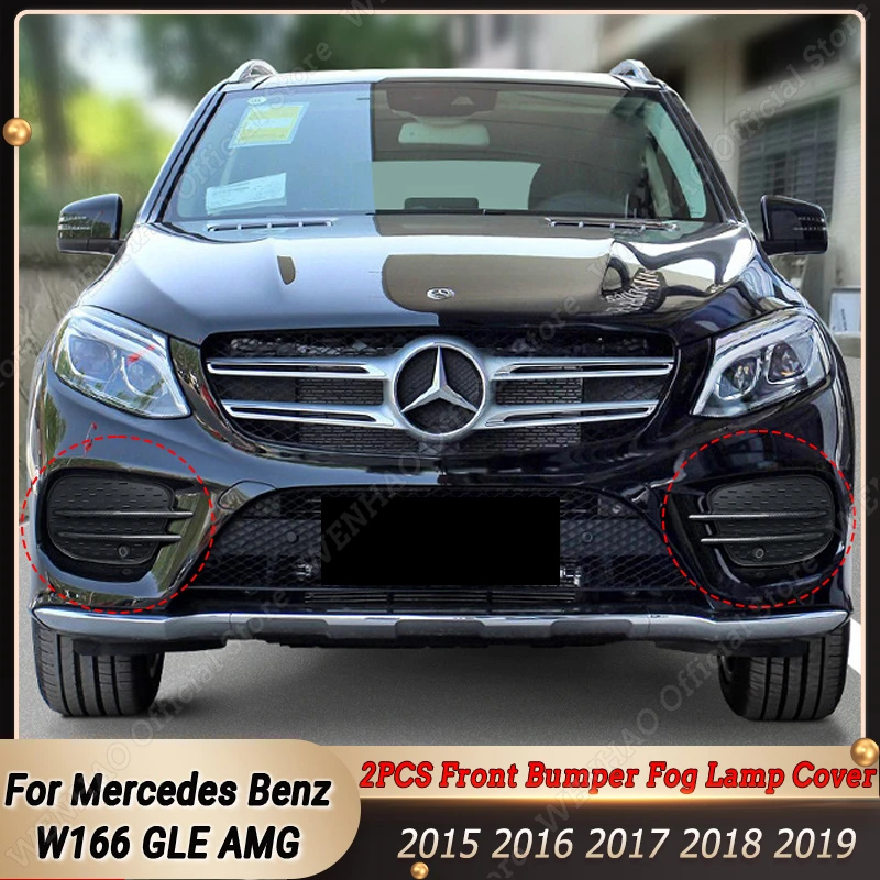 Car-Front-Bumper-Lip-Grille-Fog-Lamp-Cover-For-Mercedes-Benz-W166-GLE ...